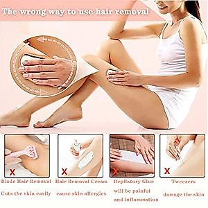 Crystal Hair Eraser, Painless Nano Crystal Hair Removal, Smooth Soft Silky Skin, Reusable Men & Women Physical Hair Remover Skin Exfoliator Tool Bring 1 Cleaning Cloth, for Any Part of The Body