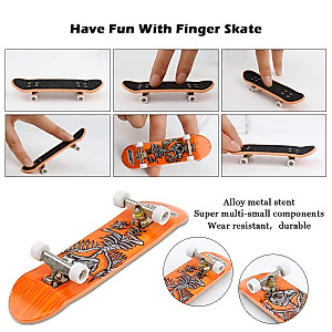 CS COSDDI Mini Skateboards for Fingers - Finger Skate Boards Sport Training Props with Ball Bearings - 4pcs Finger Toys Gifts for Kids(Random Color Pattern)