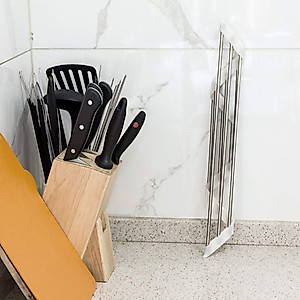 Annaklin Roll Up Dish Drying Rack for Sink Corner, Triangle Heavy Duty Heat Resistant Over The Sink Drying Rack Roll-Up Drainer Mat with White Silicone Grips and Stainless Steel Pipes, 17.5x9.2 inch