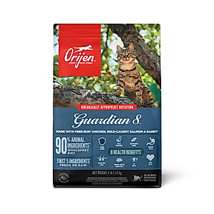 ORIJEN GUARDIAN 8 Dry Cat Food, Grain Free Cat Food for Adult Cats, With Chicken, Salmon and Rabbit, 4lb
