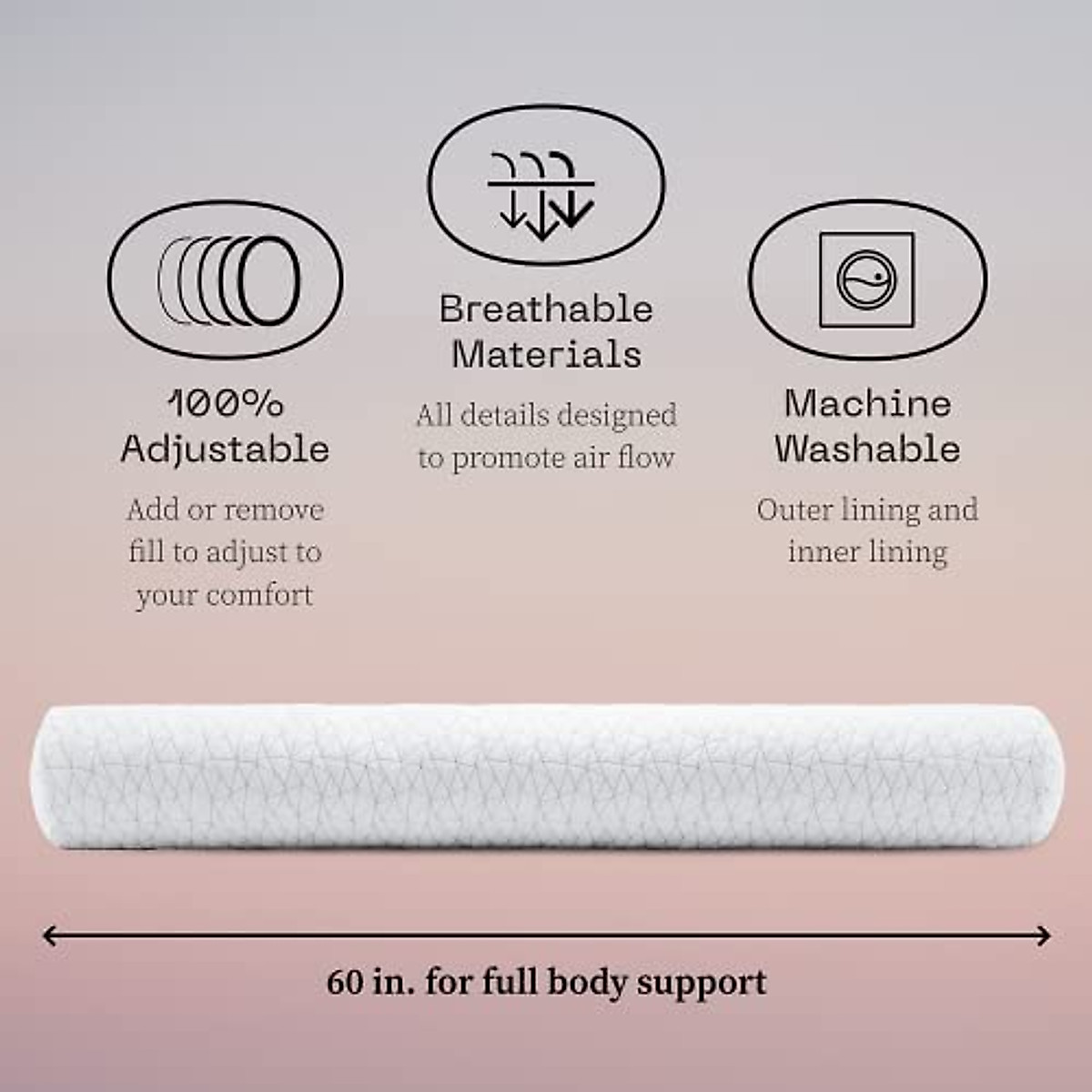Coop Home Goods Maternity Pillow - Memory Foam Body Pillow for Pregnancy, Original Pregnancy Pillow, Side Sleeper Body Pillow, Full Body Pillow for Sleeping, Pregnancy Pillows for Sleeping (White)