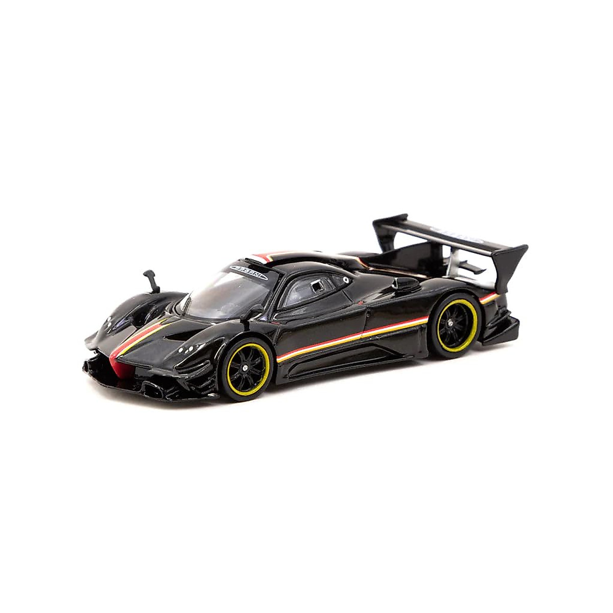 Tarmac Works Pagani Zonda Revolucion Nero Oro Black Metallic with Stripes Global64 Series 1/64 Diecast Model Car T64G-TL016-BK