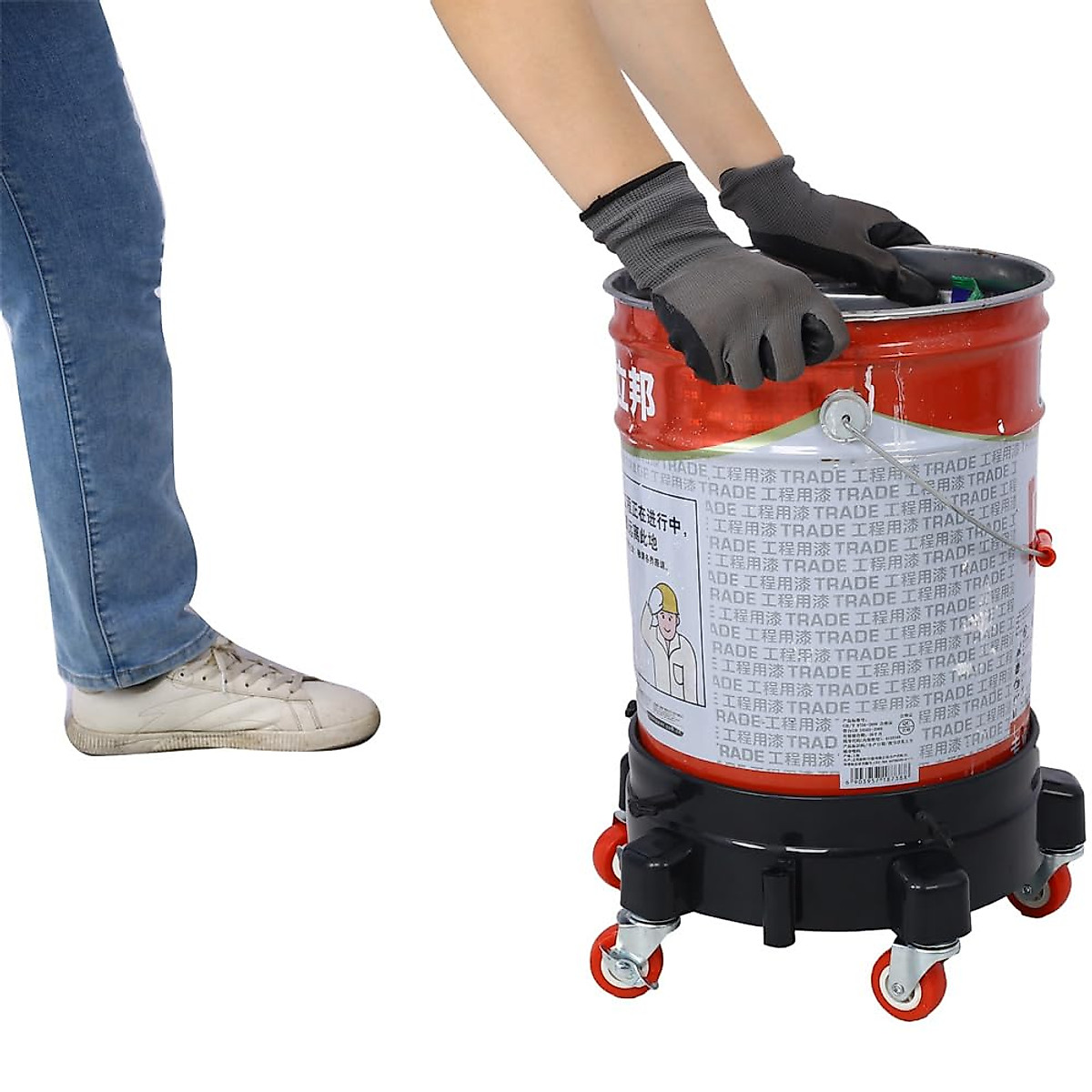 Yone jx je 11.2 Inch Bucket Dolly, Removable Rolling Bucket Dolly Easy Push 5 Roll Swivel Casters to Move 360 Degree Turning for 5 Gallon Buckets Car Wash System Detailing Smoother Maneuvering