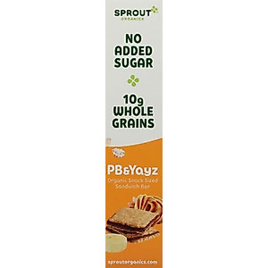 Sprout Organics PB & Yayz Sandwich Bars Peanut Butter & Banana, Organic Gluten Free Toddler Snack