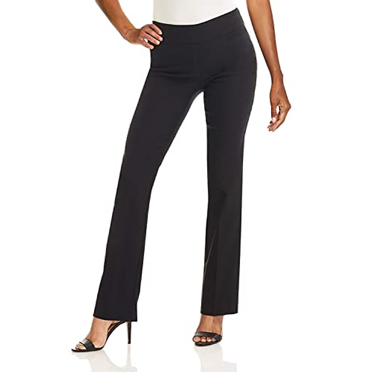 Rekucci Womens Ease into Comfort Bootcut Pants (Black, 10)