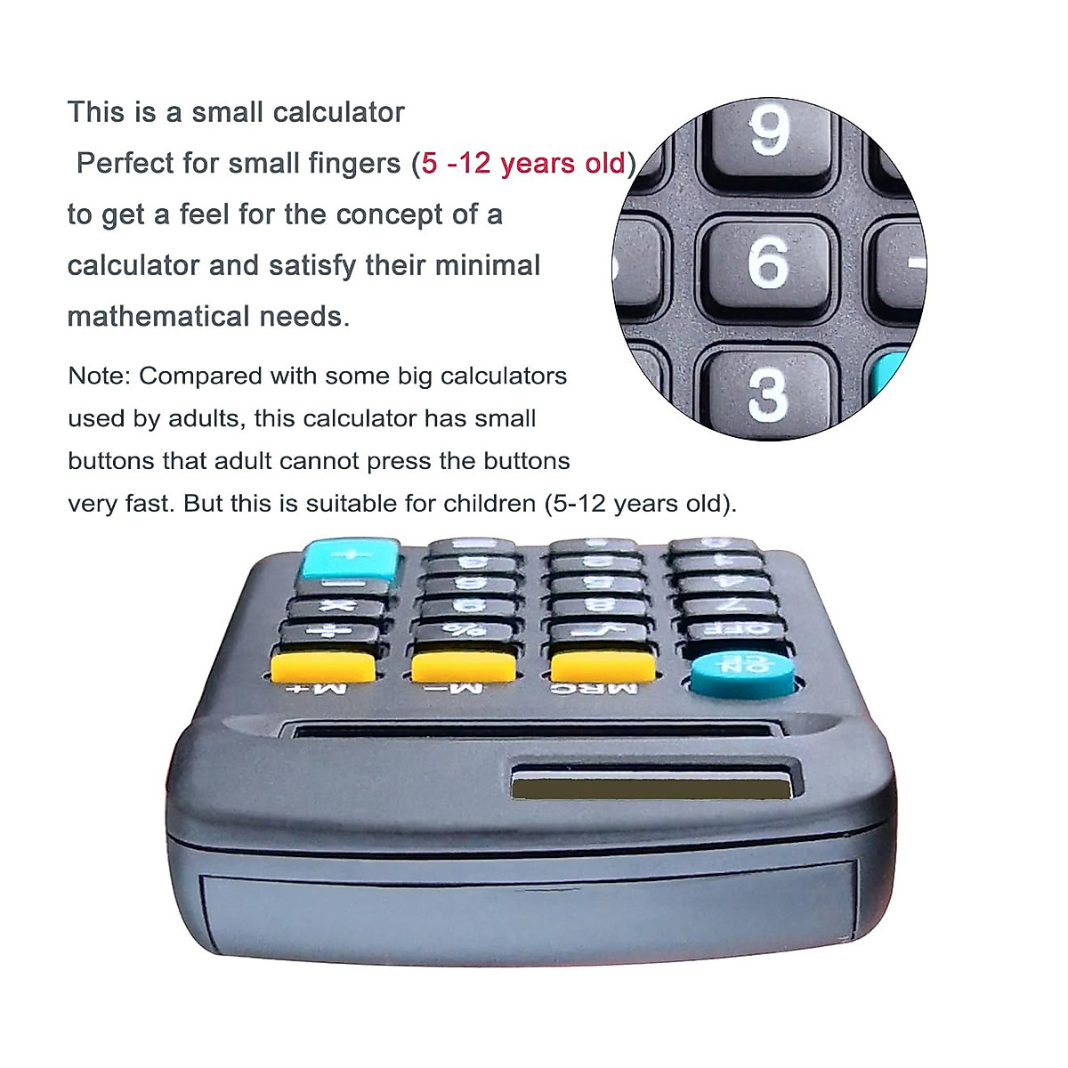 Basic Calculator Dual Power 8 Digit Desktop Calculator (Black,Set of 5)