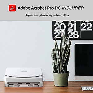 Fujitsu ScanSnap iX1600 Deluxe Versatile Cloud Enabled Document Scanner with Adobe Acrobat Pro DC for Mac or PC, White