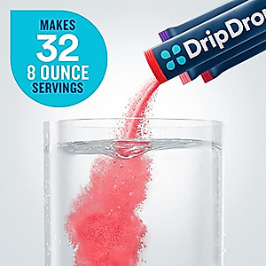 DripDrop Hydration - Electrolyte Powder Packets - Grape, Fruit Punch, Strawberry Lemonade, Cherry - 32 Count