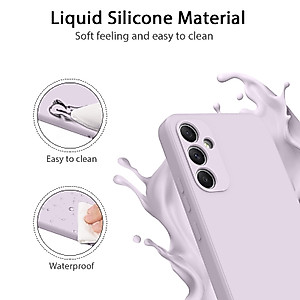 AK for Samsung Galaxy A34 5G Case, Stylish Slim Liquid Silicone Full-Body Protective Cover for Samsung Galaxy A34 5G Phone Case (Grass Purple)