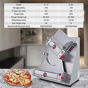 EASYROSE Electric Dough Sheeter Machine 370W Max 11.8" Pizza Dough Roller Sheeter, Automatic Commercial Pizza Dough Press Machine, Noodle Bread Pasta Maker