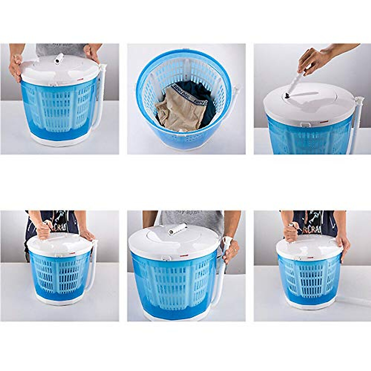 LOYALHEARTDY Portable Washing Machine, 2 in 1 Hand-operated Mini Compact Compact Traveling Outdoor Compact Washer Spin Dryer, for Camping Travelling Outdoor