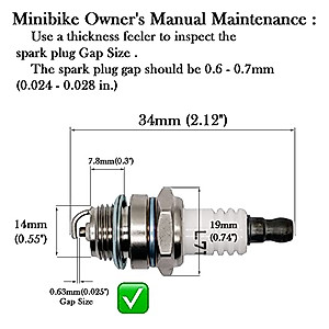 JMCHstore Racing Spark Plug For Coleman RB100 Monster Moto 80cc MM-B80, For Phatmoto gas bike 79cc Motovox MBX10 Mega Moto105cc Mini bike, MotoTec 105cc 3.5HP, MM-K80R Mega Max Go kart (Pack of 2)