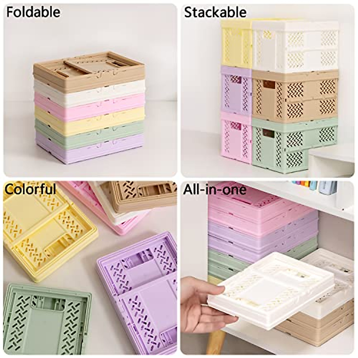 2-Pack Pastel Storage Crates for Desktop & Drawer Organization