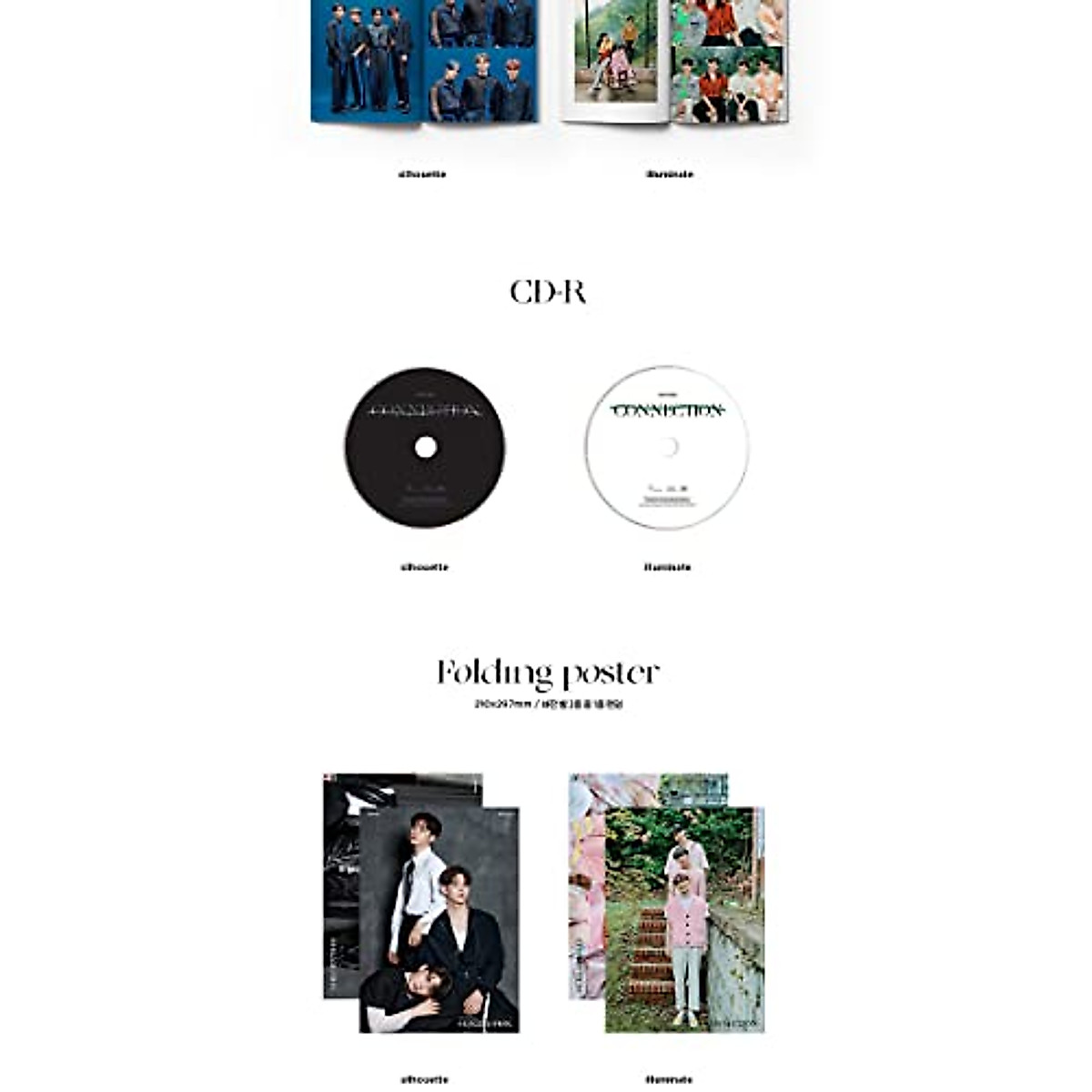 UP10TION Connection 2nd Album Silhouette Version CD+1p Folding Poster On Pack+80p Booklet+1p Sticket+1p Bookmark+2p Selfie PhotoCard+Tracking Kpop Sealed