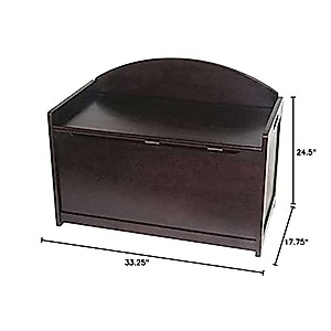 Lipper International Child's Toy Chest, 33.25" W x 17.75" D x 24.5" H, Espresso Finish