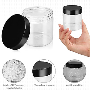 LotFancy Plastic Jars with Lids, 15 Pack 8 Oz Plastic Containers, Refillable Empty Slime Containers, Storage Jars for Dry Food, Cosmetics, Crafts, Cream, Kitchen Small Empty Jars