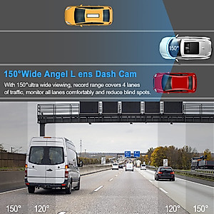 Dash Cam 720P Full HD, On-Dashboard Camera Video Recorder Dashcam for Cars with 3" LCD Display, Night Vision, WDR, Motion Detection, Parking Mode, 120° Wide Angle