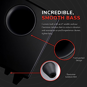 Audioengine S8 Powered Home Subwoofer Speaker - 250W 8-inch Subwoofer with Built-in Amplifier for Home Audio