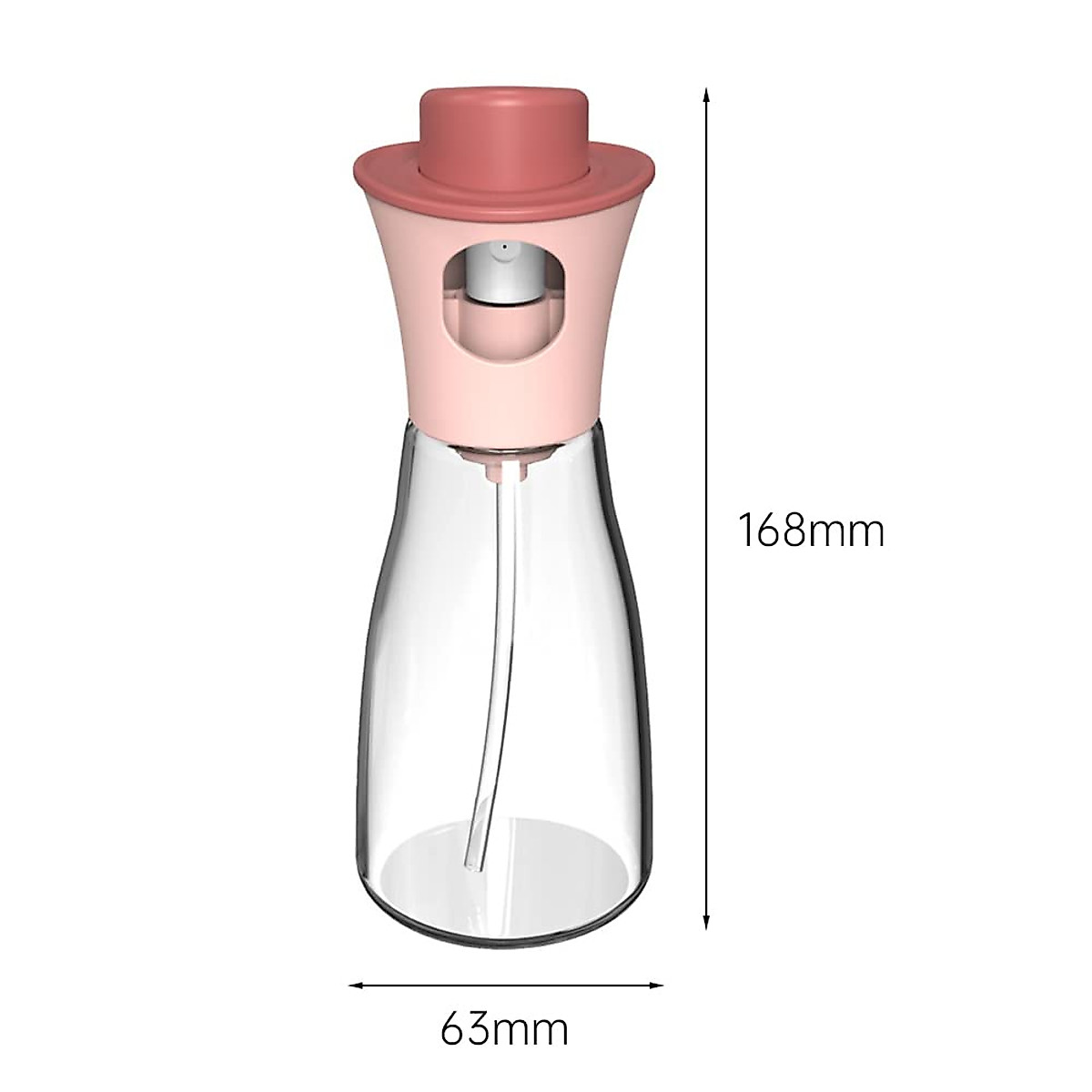 oAutoSjy Oil Sprayer for Cooking Portable Glass Refillable Dispenser Spritzer Bottle for Soy Sauce Vinegar 150ml Olive Oil Spray Bottle Mister Mini Kitchen Gadgets for Air Fryer Salad Baking BBQ Pink