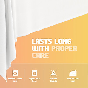 WEALUXE White Table Cloths for 8 Foot Rectangle Tables, 2-Pack, 60x126 inches, Water, Stain and Wrinkle Resistant, 200 GSM Washable Poly Fabric Tablecloths Rectangular, Elegant and Durable