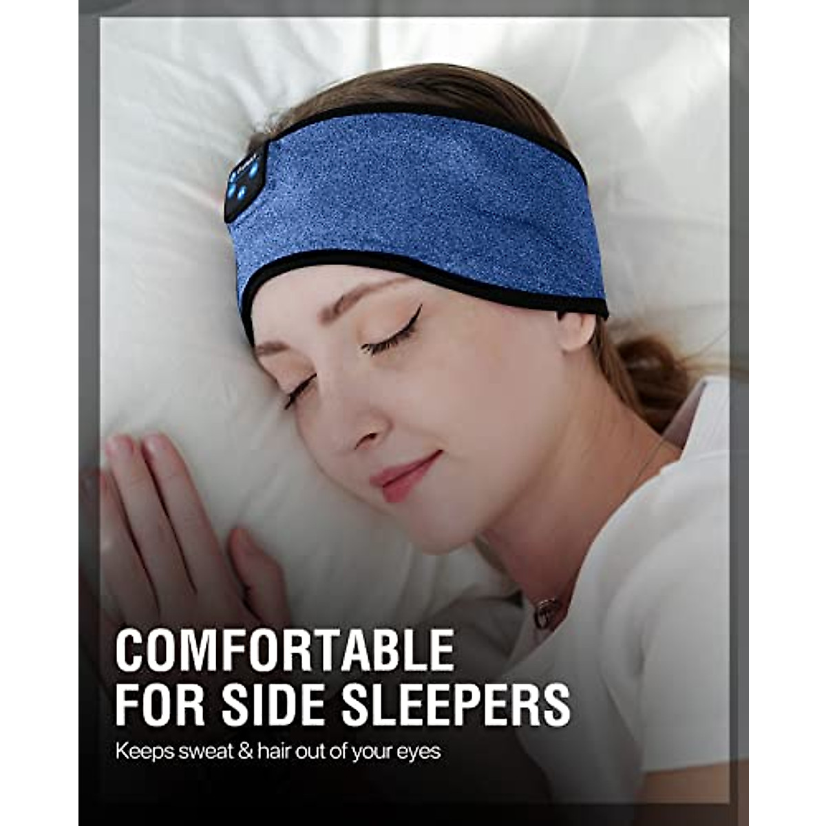 Fulext Sleep Headphones,Headband Headphones 10Hrs Bluetooth Headband with Cozy Earbuds Comfortable Sleeping Headphones for Side Sleepers, Sleep & Lounge Gift Idea for Women Men