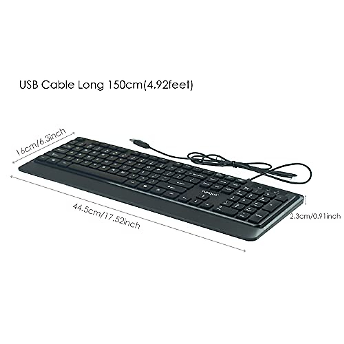Wired Keyboard and Mouse Combo, YUMQUA Corded USB Computer Keyboard and Mouse Combo for Windows Laptop PC Desktop Notebook, Black