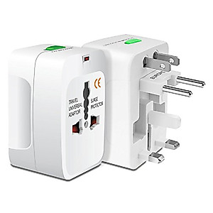 Portable Worldwide Universal Power Adapter All in One International Out of Country Travel Wall Charger Plug for Wall Plug Input in USA EU UK France Italy Australia India Outlets by Cellet