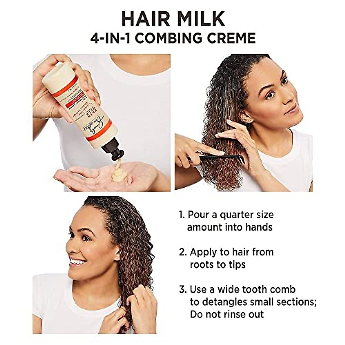 Carol’s Daughter Hair Milk Refresher Spray and 4 in 1 Combing Creme Hair Detangler Gift Set for Natural Curly Hair Providing All Day Definition & Frizz Control – made with Agave Nectar and Olive Oil