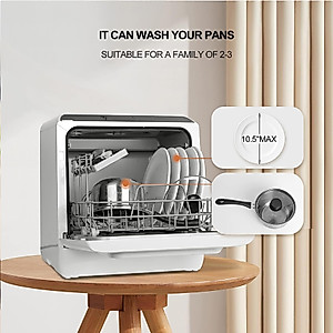 Dishwasher countertop，countertop dishwasher with water tank, leak-proof ，portable dishwasher with drying .360°spray with upper and lower double spray arms.With 5 washing modes.