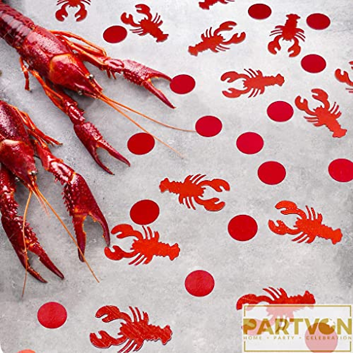 Crawfish Party Decorations 600 Pieces Crawfish Confetti Red Lobster Party Supplies Table Decoration Confetti for Lobster Theme Birthday Wedding Baby Shower Bridal Shower Crawfish Party Decoration