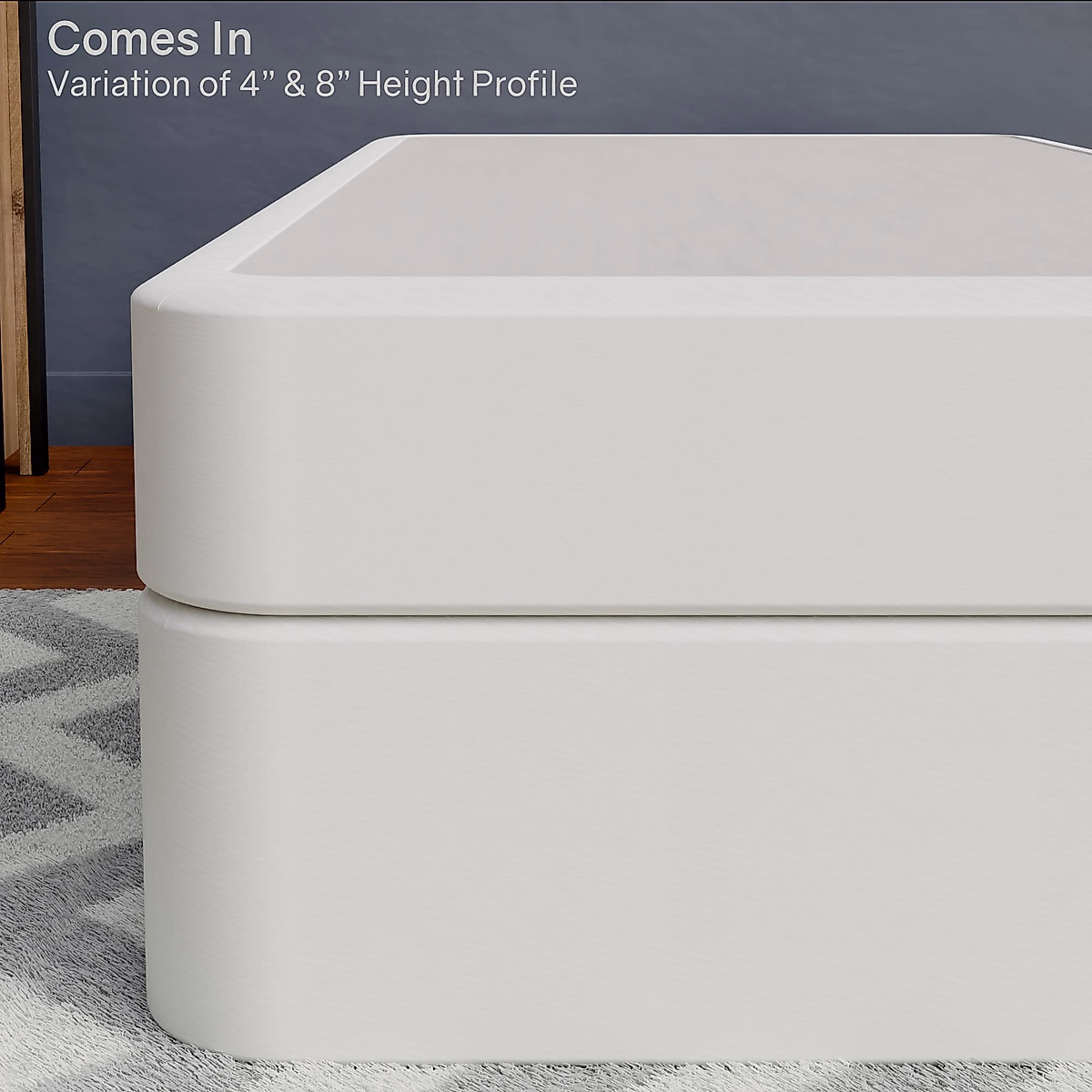 Spinal Solution 4-Inch Wood Split Low Profile Traditional Box Spring/Foundation for Mattress, King, White