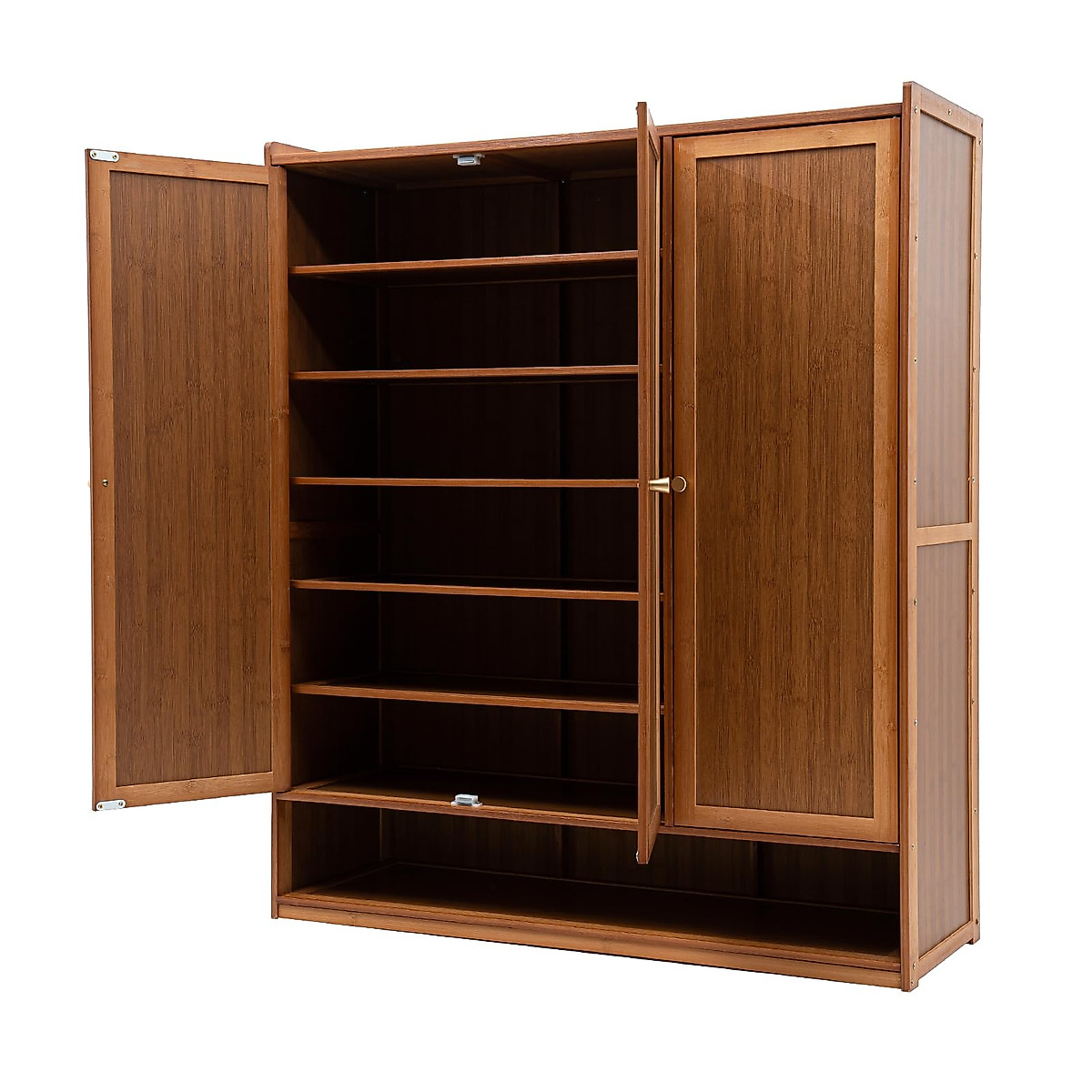 simimasen Shoe Storage Cabinet Shoe Rack 6 Compartments Storage Organizer Rack Shoes Organizer Shoe Floor Shoes Organizer with Shutter Doors for Entrance Hallway Bedroom