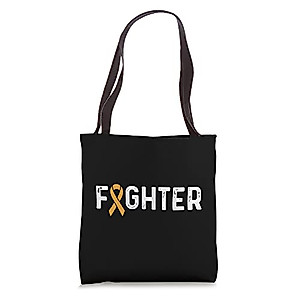 Appendix Cancer Awareness Amber Ribbon Fighter Tote Bag