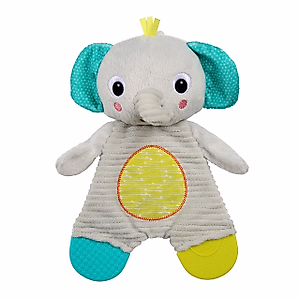 Bright Starts Snuggle & Teethe BPA-free Crinkle Teething Plush Baby Toy - Elephant