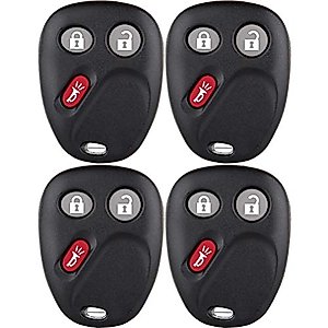 SCITOO Replacement for Shell 3 Buttons Pad Outer shell Keyless Entry Remote Car Key Fob Case 2003-2006 Chevrolet Buick Saturn Cadillac Hummer Pontiac 4PCS FCC 21997127B 15132198B