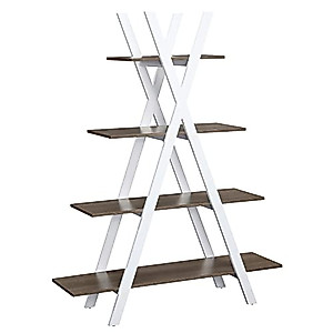 Convenience Concepts Oxford A Frame Bookshelf, Driftwood/White