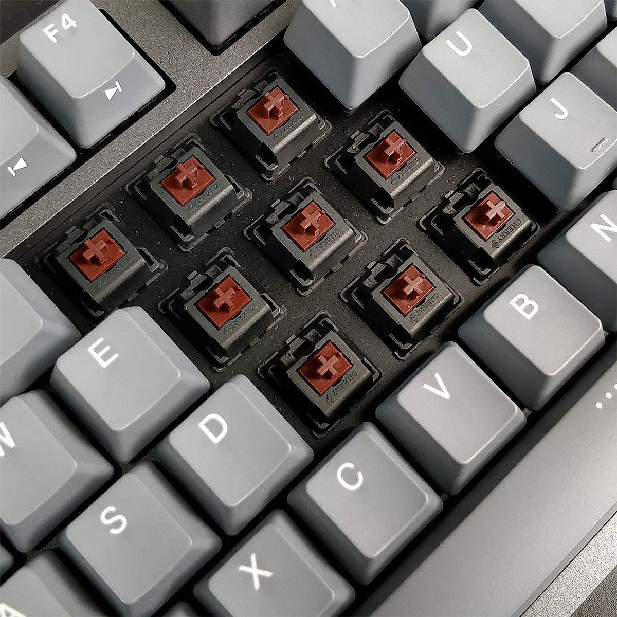 DURGOD Heavy Duty Mechanical Keyboard with Cherry MX Brown Switches N-Key Rollover 104 Keys(PBT Keycaps) Type C Interface for Gamer/Typists/Office/Home (Space Grey，ANSI/US)