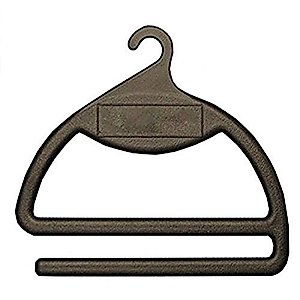 NAHANCO 1227-04 Wide Accessory Hanger with Two Broad Hanging Rails, Made of Sturdy Plastic, 3 5/8" Wide, Black (Pack of 100)