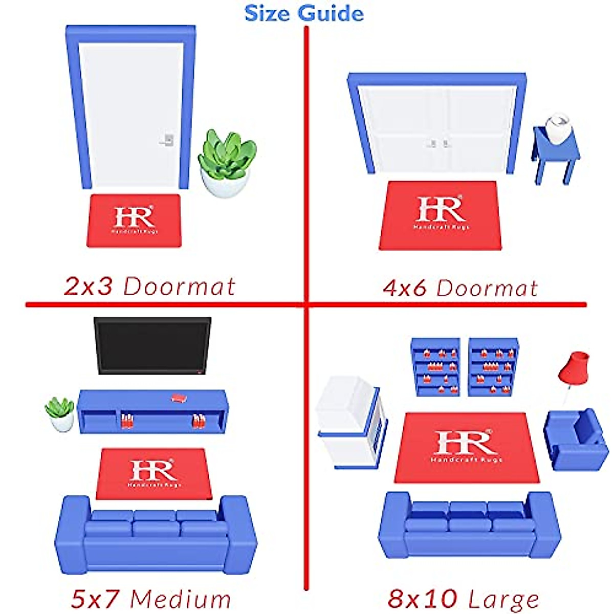 HR Cabin 906 Nature and Animals Area Rug 5'2" x 7'2" Contemporary Geometric Design Fish/Moose/Bear/Lodge