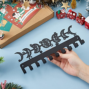 SUPERDANT Moon Phase Key Holder Moon Wall Decor Jewelry Holder Wall Hanging Hooks Metal 10 Hooks Key Holder Wall Moon Decorative Gothic Decor for Bedroom Keys Hangers Mug Purse Jewelry