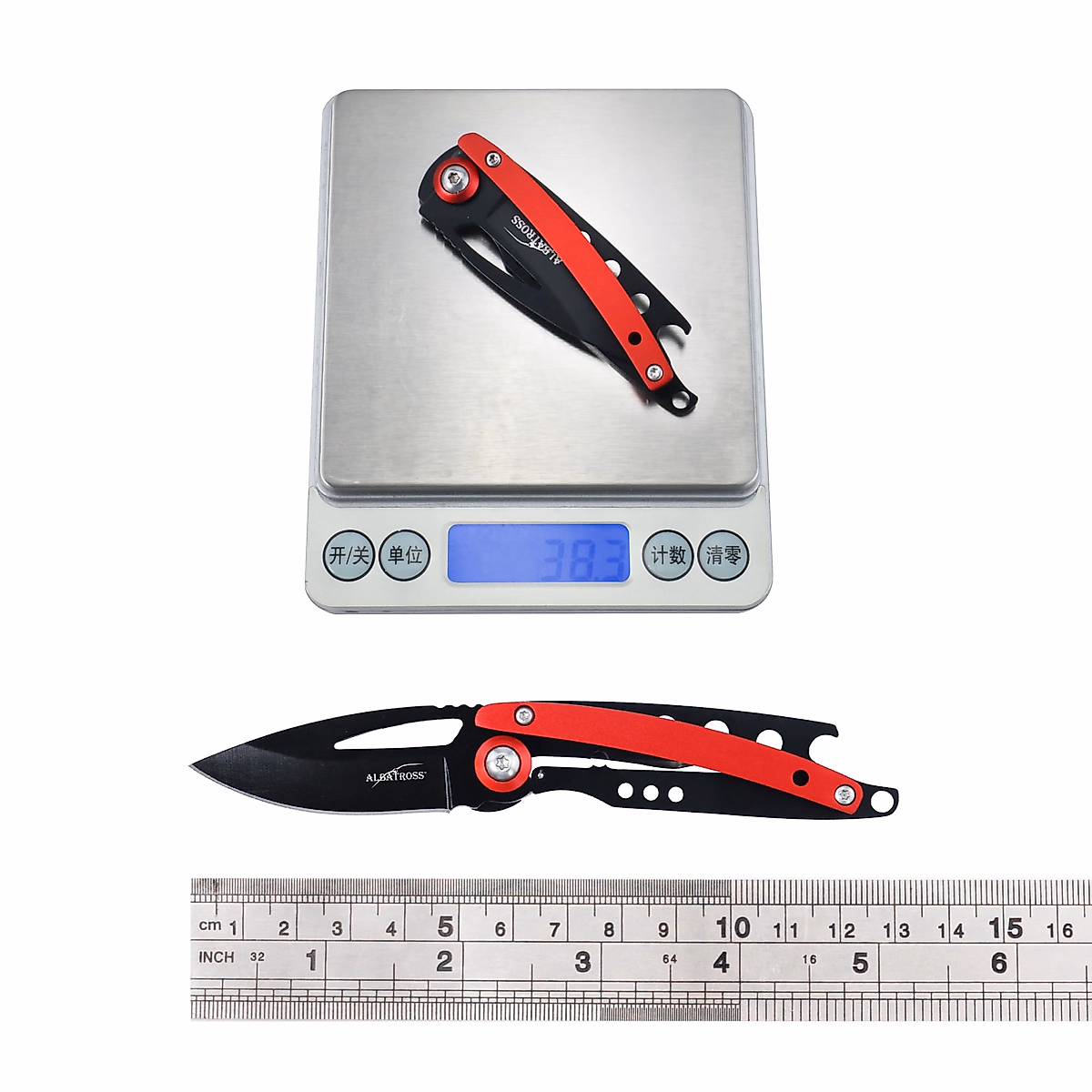 ALBATROSS Simple and Practical Pocket Folding Knife for Daily Use, Color Collision Style, with Bottle Opener, Total 5.5"，AS-19205 (Red)