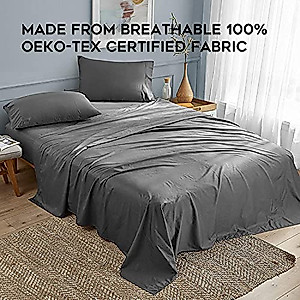 YnM Weighted Blanket with Cotton Duvet Bundle (48''x72'' 15lbs), Suit for One Person(~140lb) Use on Twin/Full Bed | Dark Grey