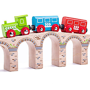 Bigjigs Rail Ribblehead Viaduct Wooden Train Bridge - 7 Arch Bridge, Bigjigs Train Accessories for Wooden Train Set, Quality Wooden Train Accessories