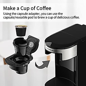 VIMUKUN Single Serve Coffee Maker, Compatible with K-Cup Pod & Ground Coffee, Coffee Brewer with One Button Operation and Auto Shut-off, 5-13 oz. Mini Size