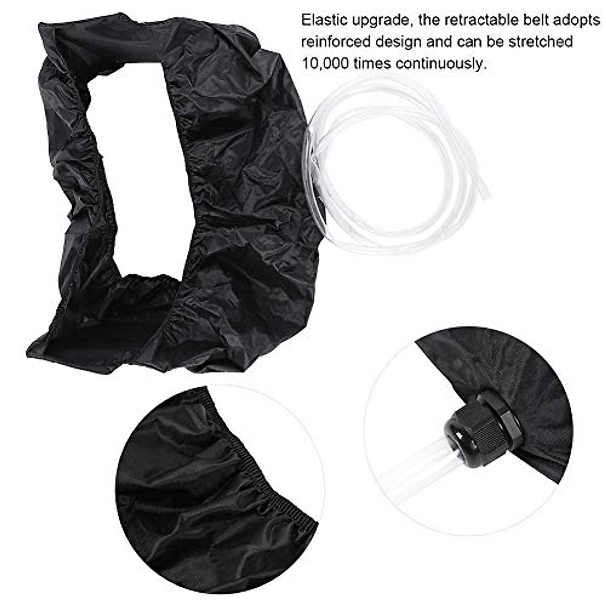 Air Conditioning Bag, Wall-Mounted Waterproof Air Conditioner Protector Bag Washing Cover for Home Office, Black