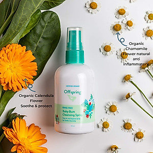 Offspring Baby Bum Spray - Rinse Free, Organic and All-Natural Hygiene Wash with Aloe and Lavender for Gentle Cleaning of Diaper Area Rinse-Free Baby