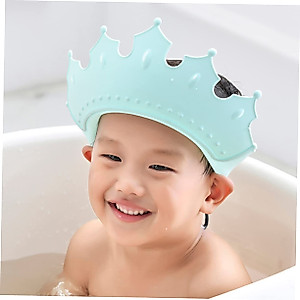 Plastic Shower Cap Shower Bathing Bath Shampoo Safe Visor Hair Soft Cap Blue for Supplies Washing Shape Hat Green Crown Adjustable Caps Silicone Swim Cap