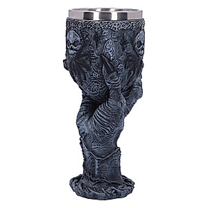 Nemesis Now Baphomet's Grasp Horror Hand Goblet Glass, Polyresin, Black and Silver, 18cm