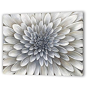 Yihui Arts White Flower Canvas Wall Art Painting Hand Painted Floral Canvas Pictures Aesthetic Botanical Artwork for Bedroom Living Room Bathroom Decoration