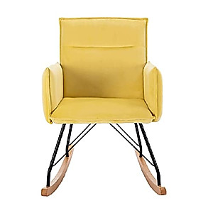LEIGE Relax Rocking Chair Velvet Upholstered Rocker Chair Lounge Chair Cushion for Living Room